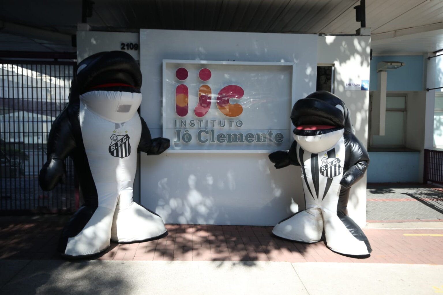 Mascotes do Santos FC visitam a sede do Instituto Jô Clemente (IJC), em ...