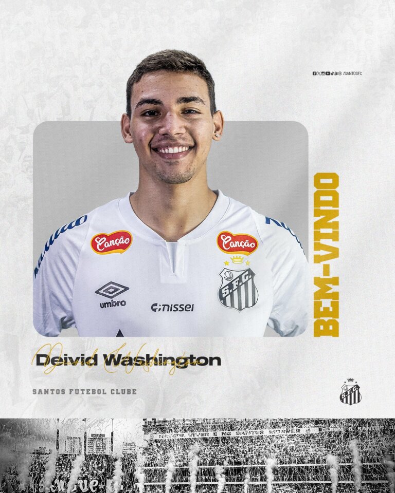 Deivid Washington está de volta ao Santos FC em empréstimo até o fim de ...
